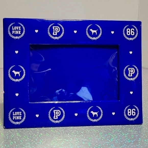 PINK Victoria's Secret | Accents | Htf Pink Vintage Blue Crest Monogram ...